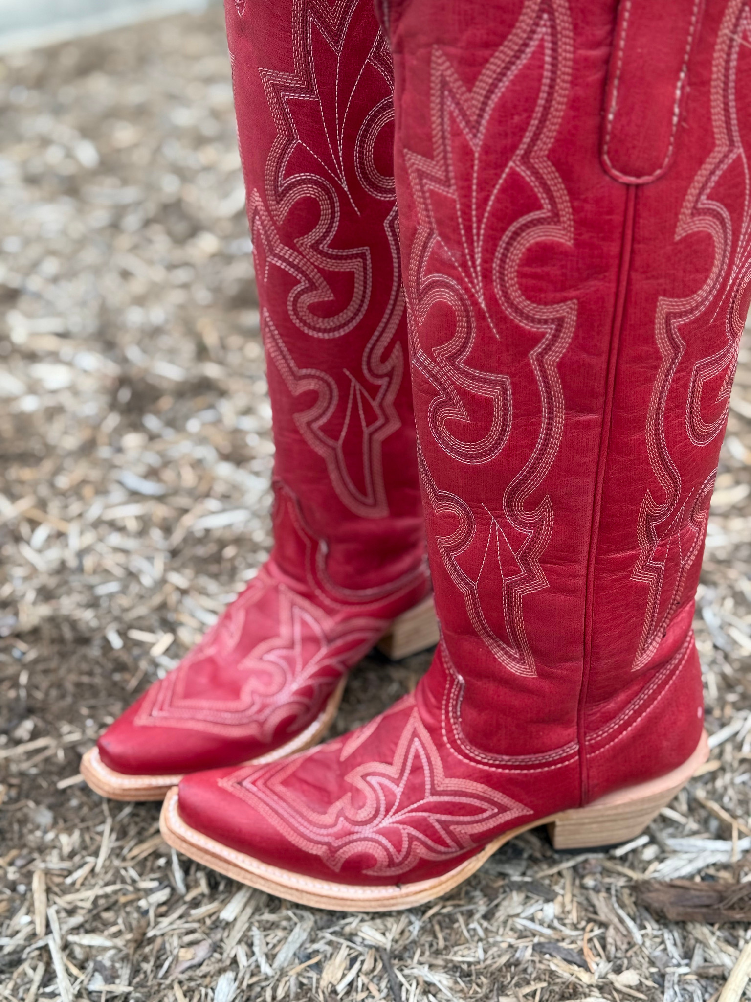 Corral Red Embroidery Tall Top A4465