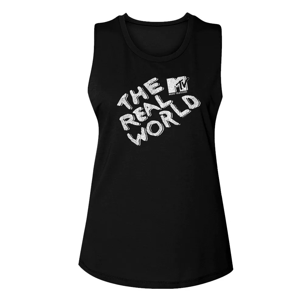 MTV The Real World Logo Ladies Muscle Tank Top