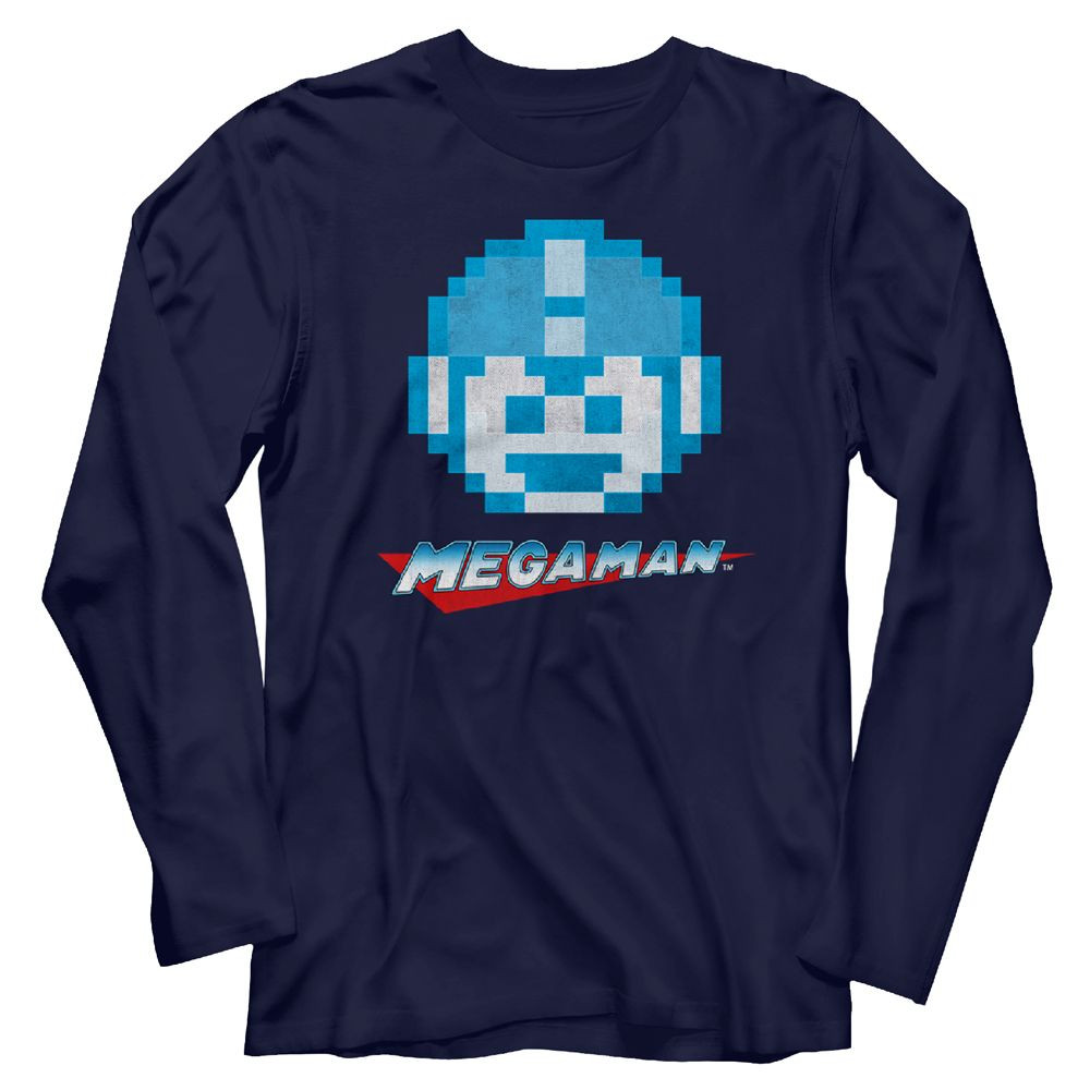 Mega Man Long Sleeve T Shirt - Mega Face - NerdKungFu