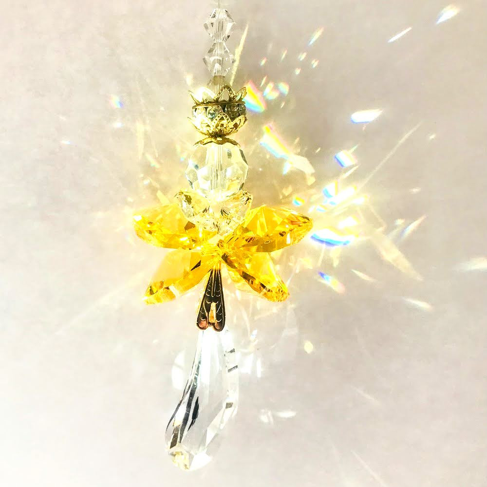 Crystal Angel Ornaments Handmade with Swarovski Crystals | Rainbows Of ...