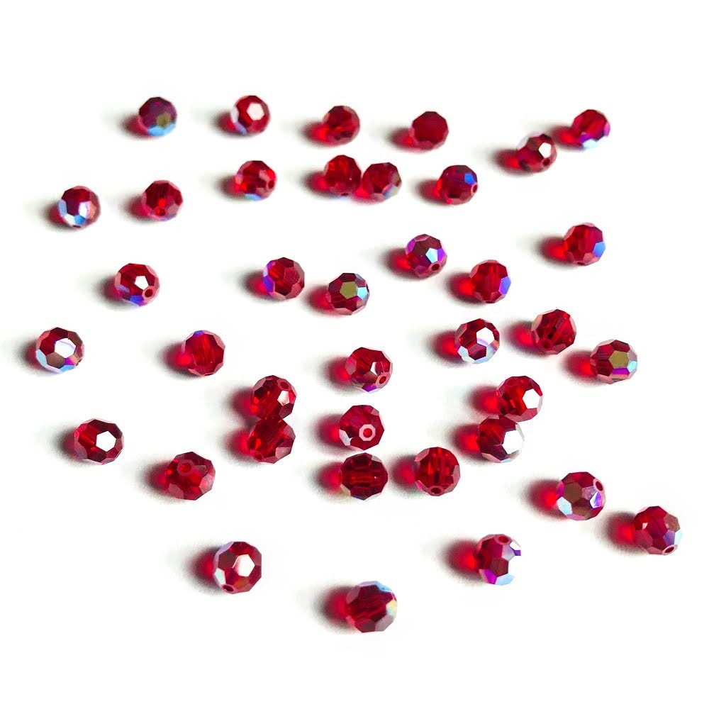 Exclusive Swarovski 5000 5mm Round Beads Siam AB (36 pieces) - Rainbows ...