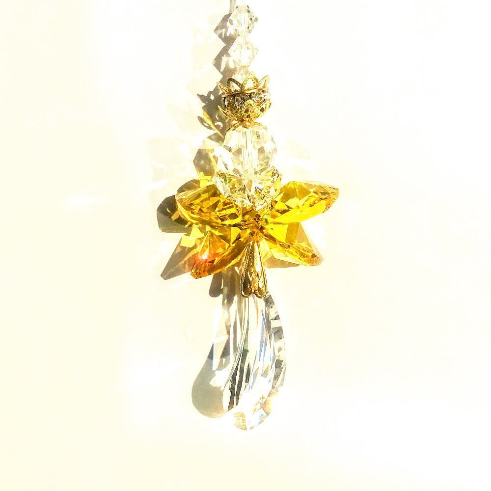 Crystal Angel Ornaments Handmade with Swarovski Crystals | Rainbows Of ...