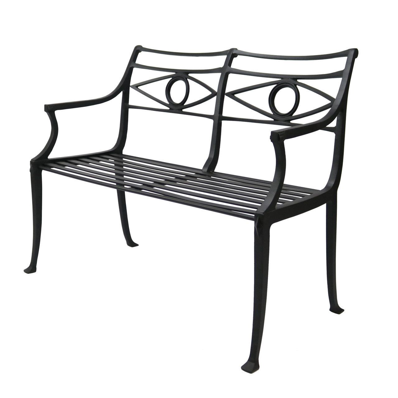 Neoclassical Double Settee with Slatted Seat Kenneth Lynch and Sons