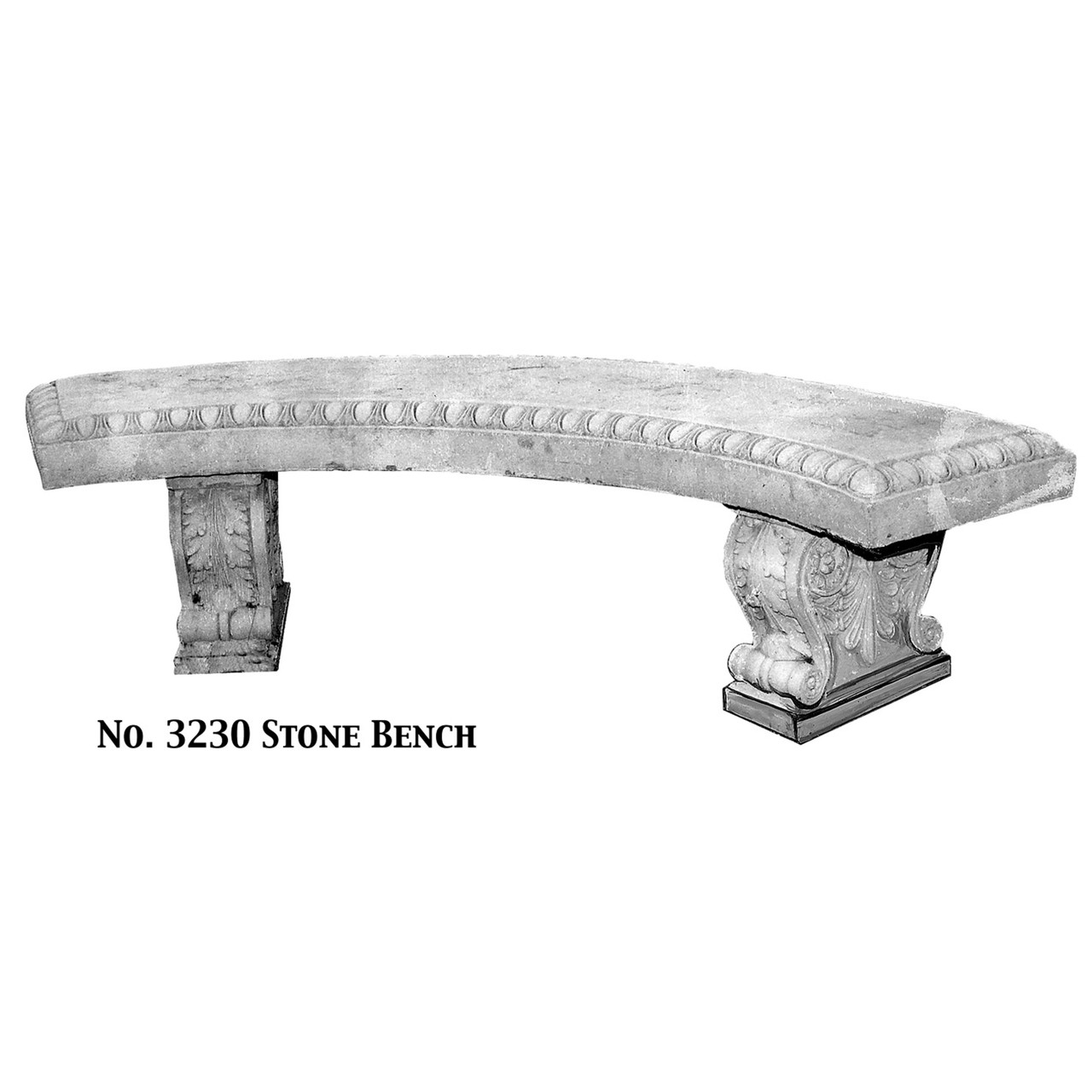 Egg & Dart Curved Bench - Kenneth Lynch and Sons