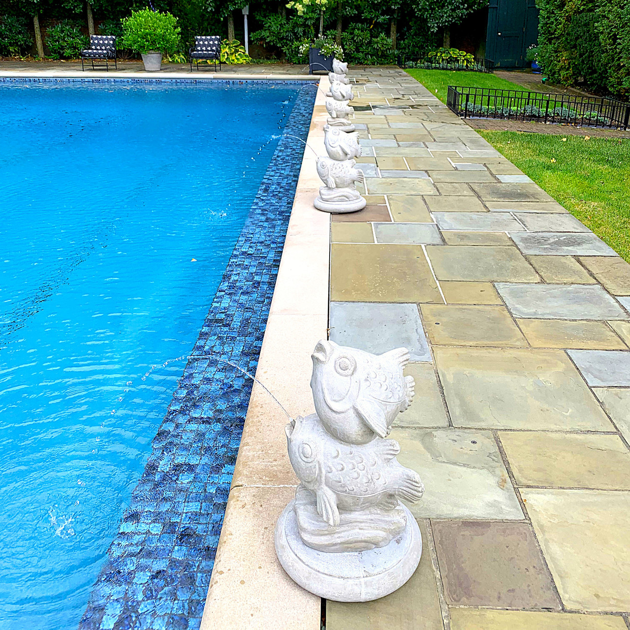 Cast Stone Tiered Fish Fountain - Kenneth Lynch and Sons