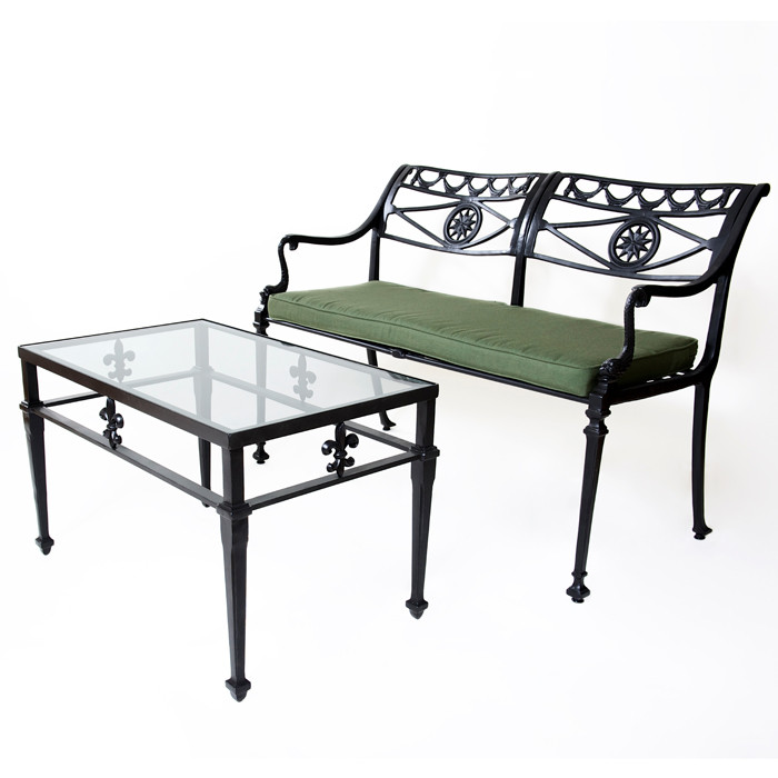 Star and Dolphin Double Settee with Filigree Seat - Kenneth Lynch and Sons