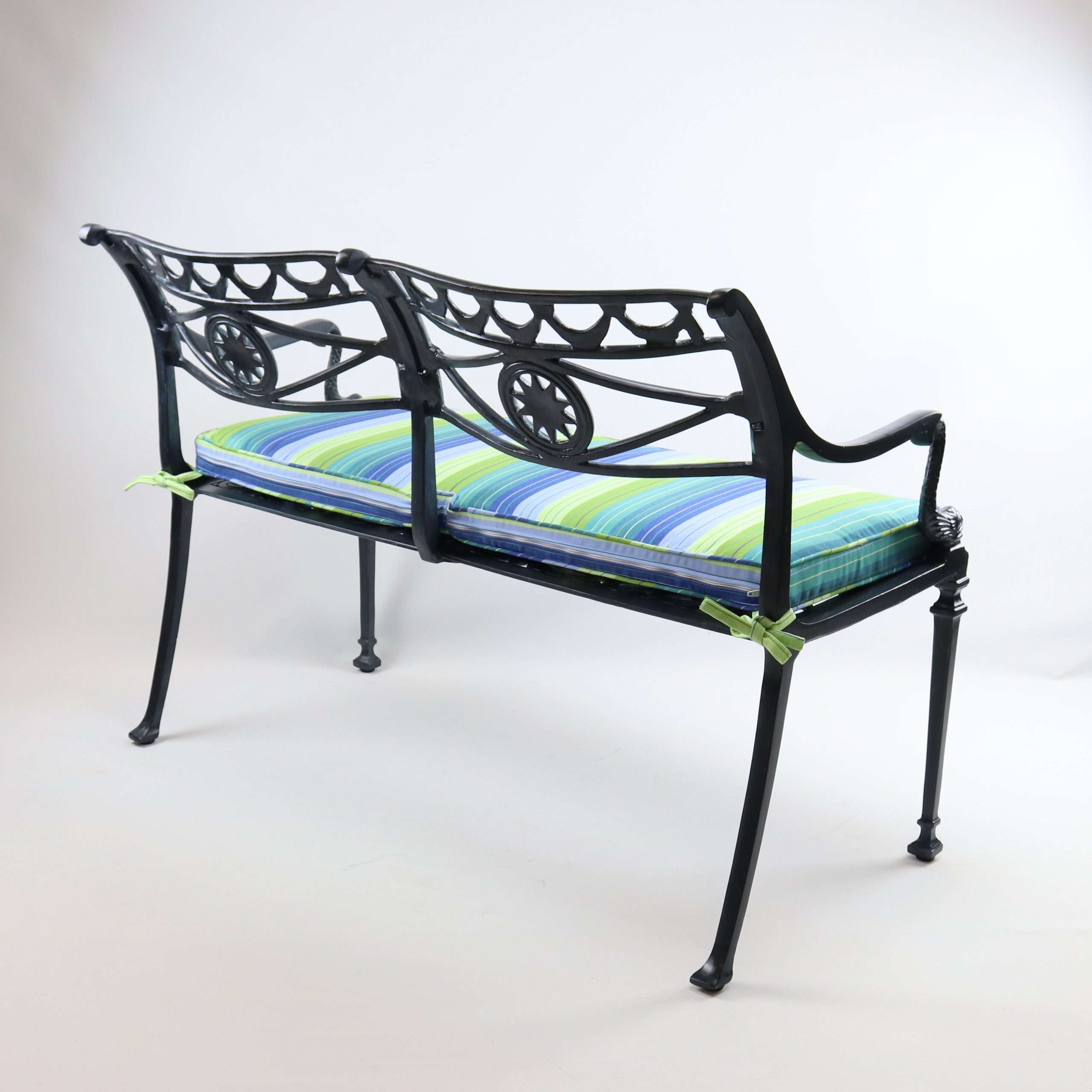 Star and Dolphin Double Settee with Filigree Seat - Kenneth Lynch and Sons