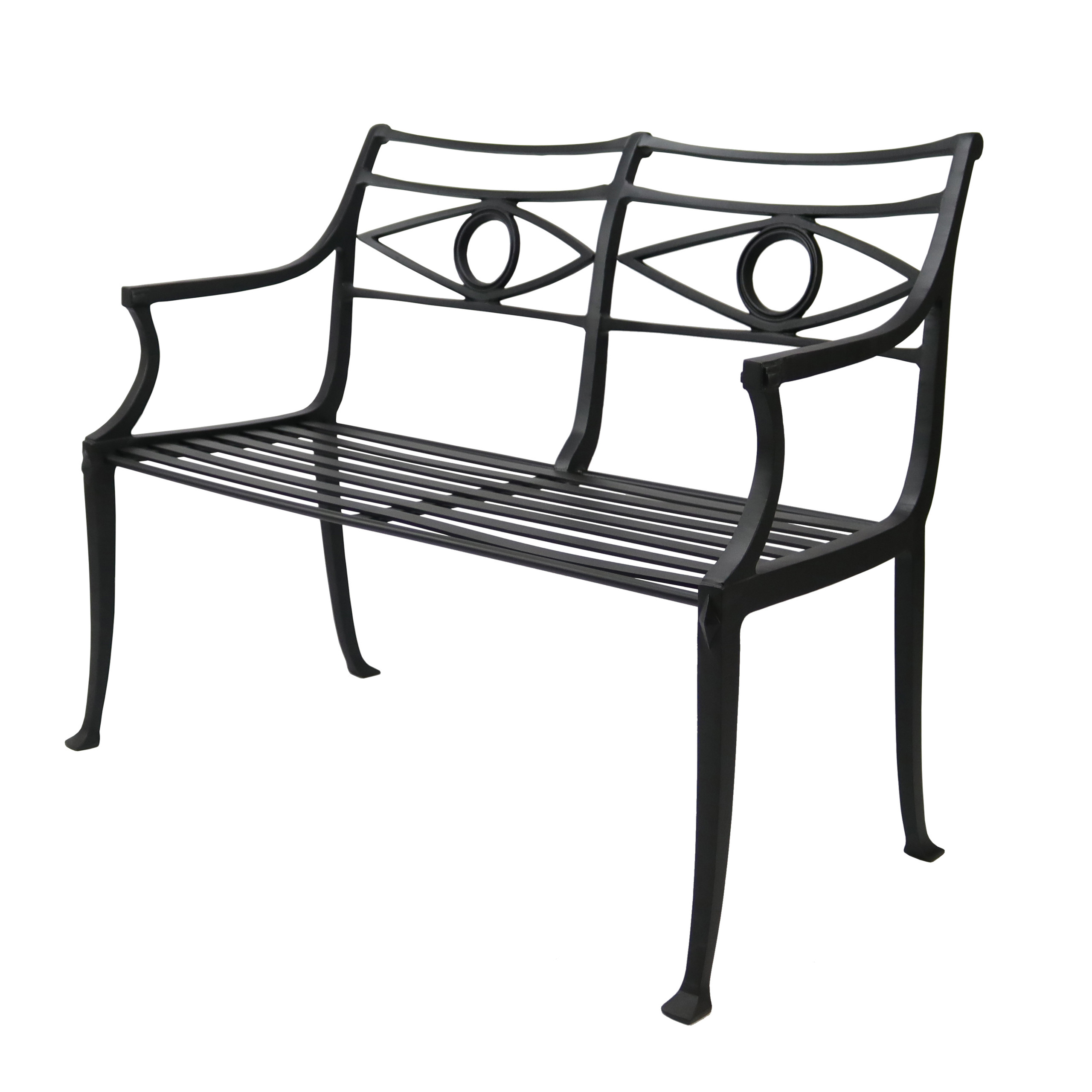 Star and Dolphin Double Settee with Filigree Seat - Kenneth Lynch and Sons
