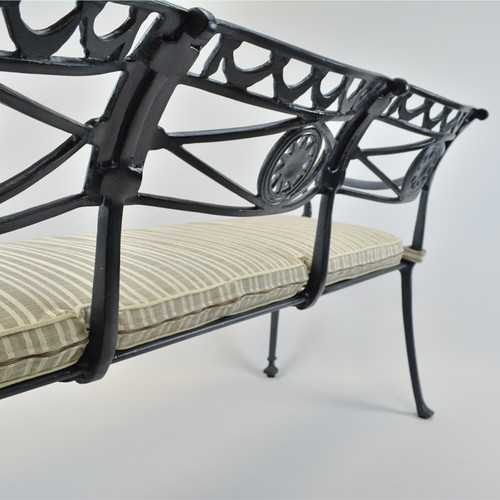 Star and Dolphin Triple Settee with Slatted seat - Kenneth Lynch and Sons