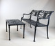 Star and Dolphin Double Settee with Filigree Seat - Kenneth Lynch and Sons