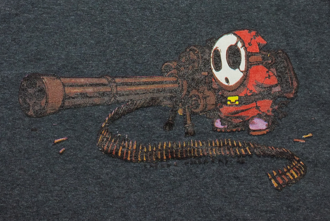 SAA "Shy Guy with a mini gun" Graphic T-Shirt - Gray
