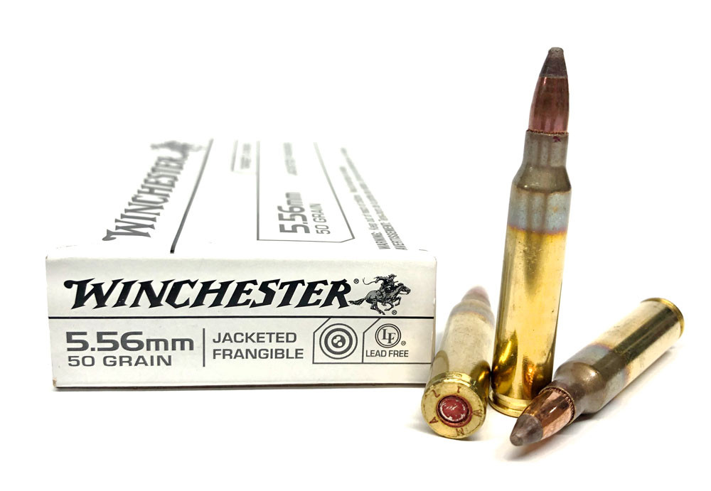 Winchester Target & Range 5.56mm USA556JF 50 Grain Jacketed Frangible ...
