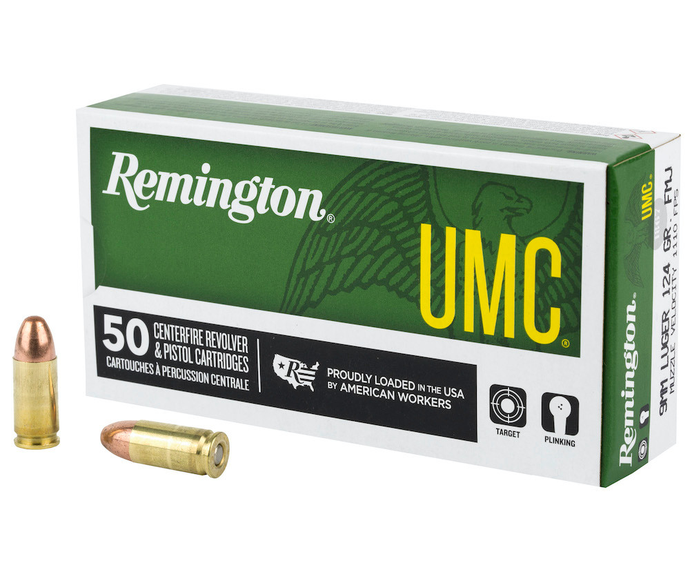 Remington UMC 9mm 124 gr. MC (FMJ) 23718
