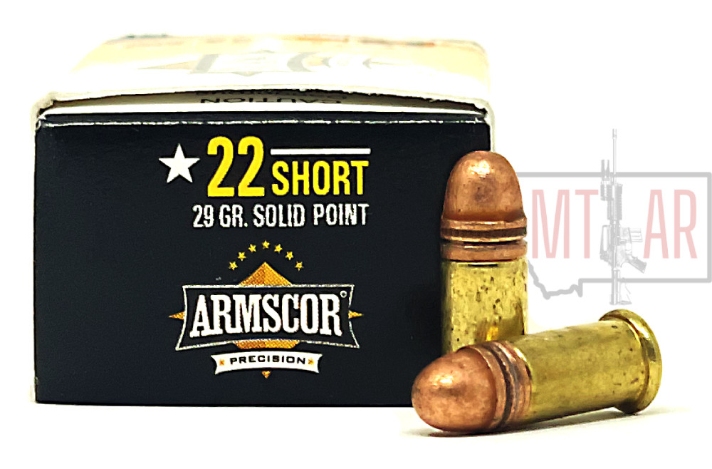 Armscor Precision 22 Short 29 Grain High Velocity Copper Plated Solid ...