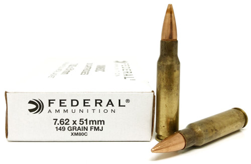 Federal Lake City XM80CS 7.62x51 NATO (.308 Win) M-80 Ball 147 Grain ...