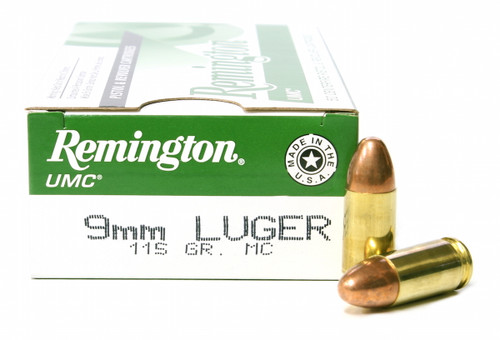 Remington UMC 9mm Luger, 115 Grain Metal Casing (MC) L9MM3/23728