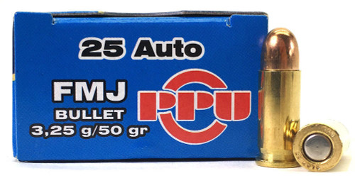 25 Auto 50 Grain FMJ Prvi Partizan