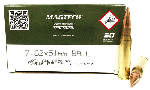 Magtech 7.62x51 M80 147 Grain Full Metal Jacket 762A- 50 Rounds