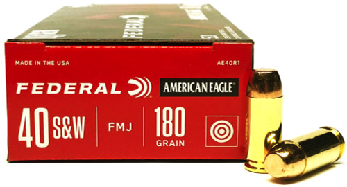 Federal American Eagle 40 S&W 180 Grain Full Metal Jacket Ball AE40R1 ...