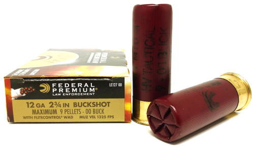 Federal Law Enforcement 12 Gauge 2 3/4" 00 Buck 9-Pellet Flitecontrol ...