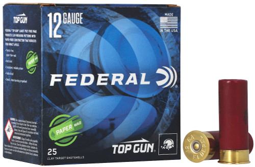 Federal Top Gun Paper Wad 12 Gauge 2-3/4" 1-1/8oz. #7.5 Shot TG12W75 ...