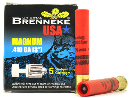 Brenneke Magnum .410 Gauge/Bore 3" 1/4oz. Lead Rifled Slug SL4103M - 5 ...