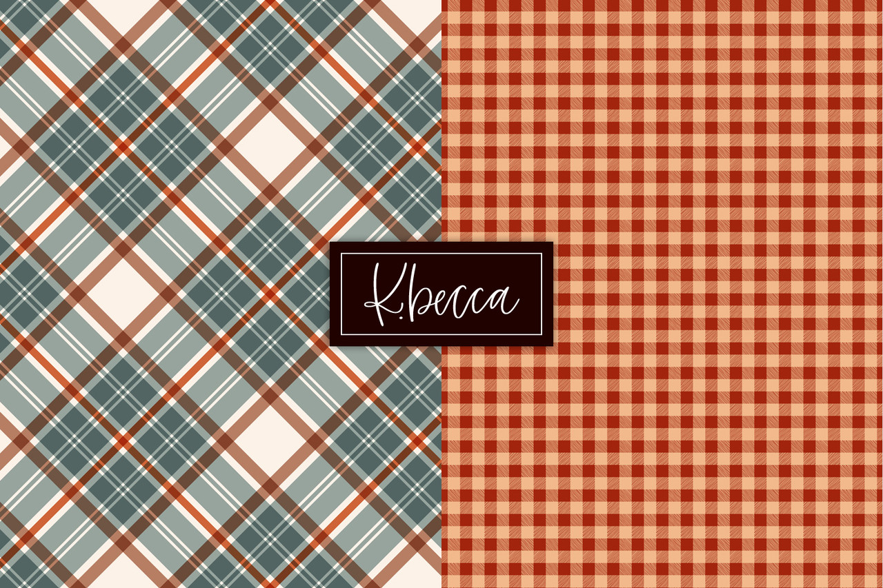 Autumn Plaid Digital Papers - k.becca