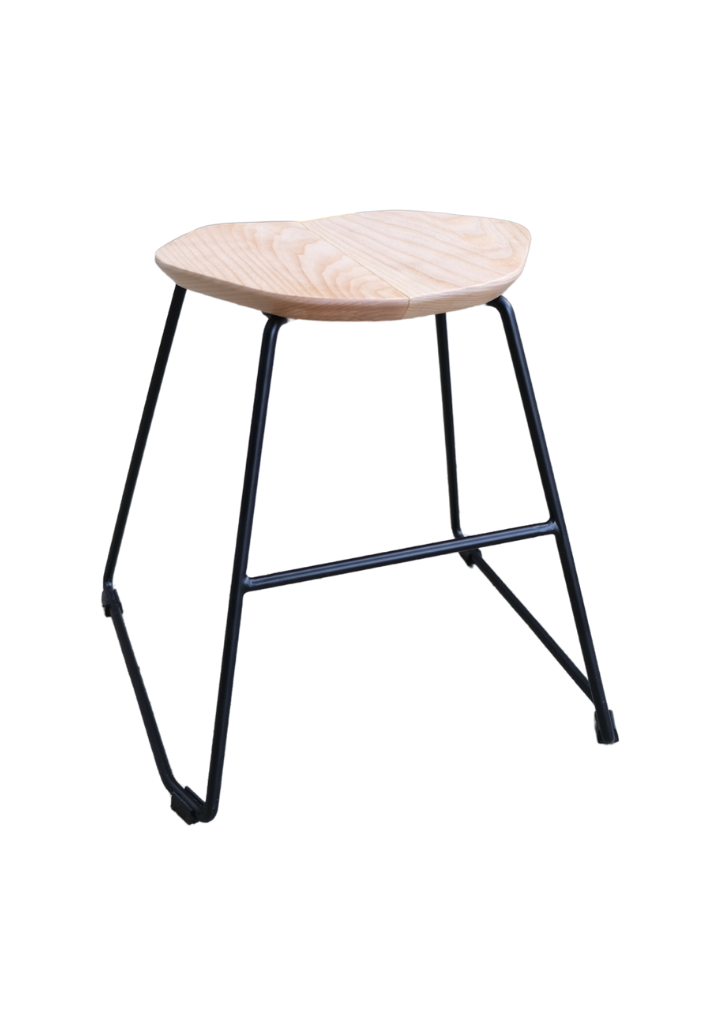 Short Hexagonal Stool - Natural Wood - Black Frame - Krost Business ...