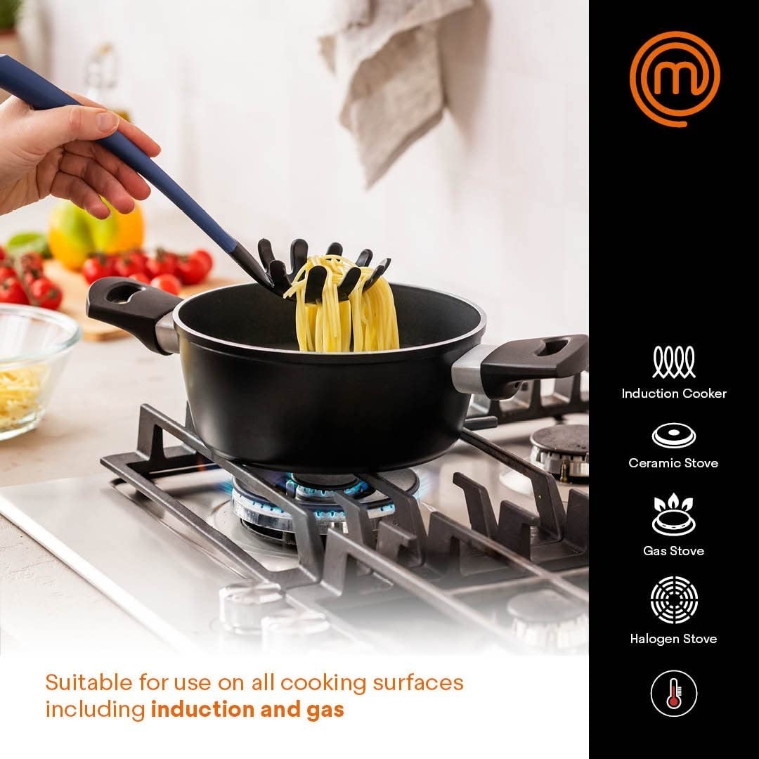 MasterChef Stock Pot with Lid 24cm Non Stick Casserole, Stew & Soup Pan ...