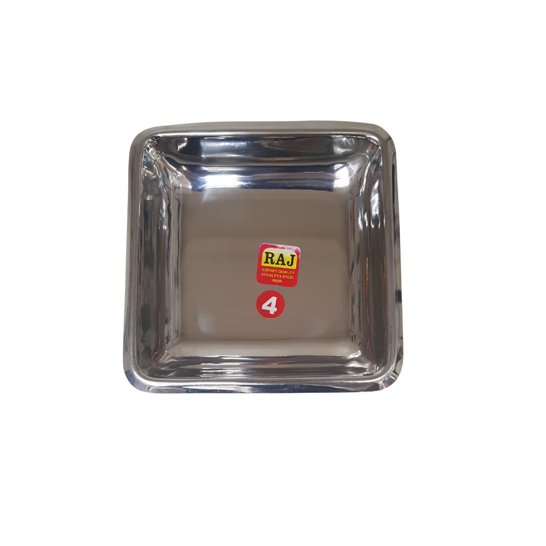 Stainless Steel Thali Halwa Plate 10cm | Free UK Delivery