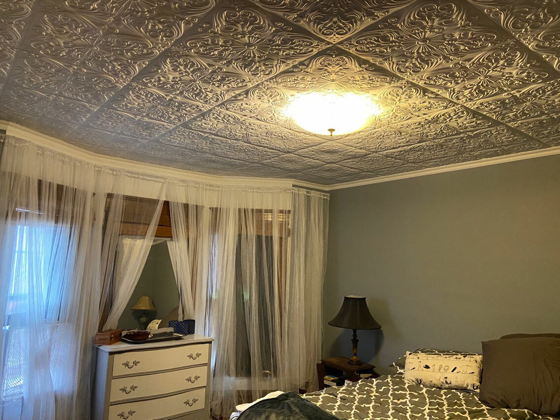 Spanish Silver 20 in x 20 in Styrofoam Ceiling Tile Pack - #R139