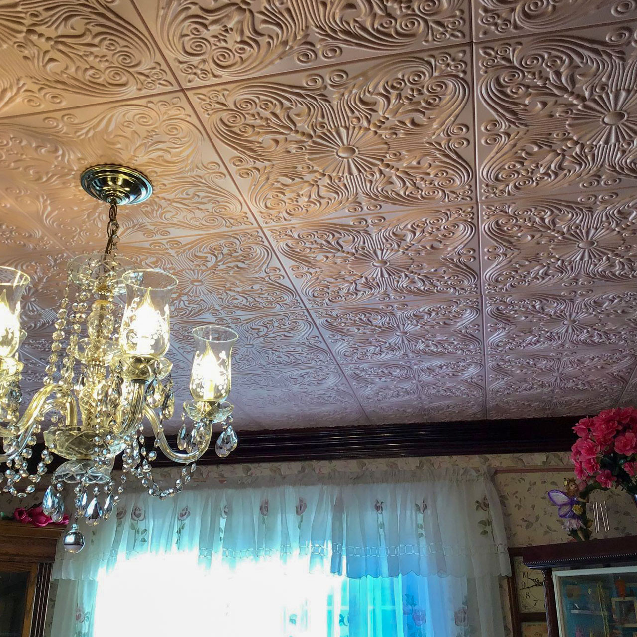 Spanish Silver 20 in x 20 in Styrofoam Ceiling Tile Pack - #R139