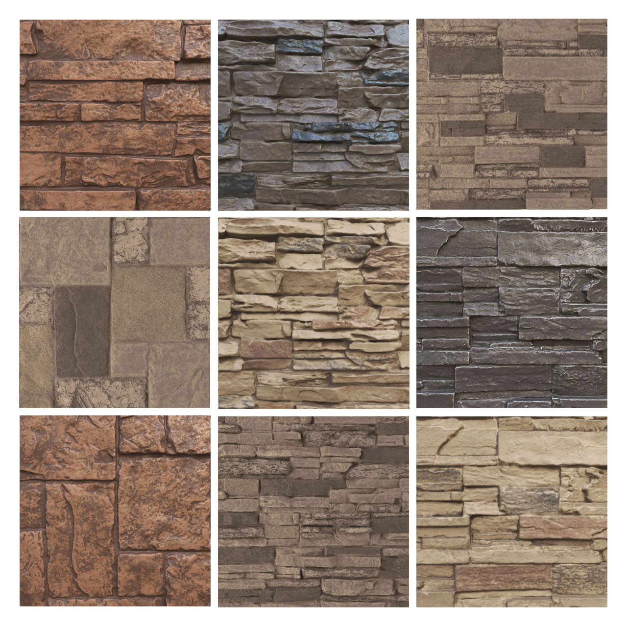 Ekena Stacked Stone Wall Panel Sample - 8 in x 9 in x 1 1/4 in