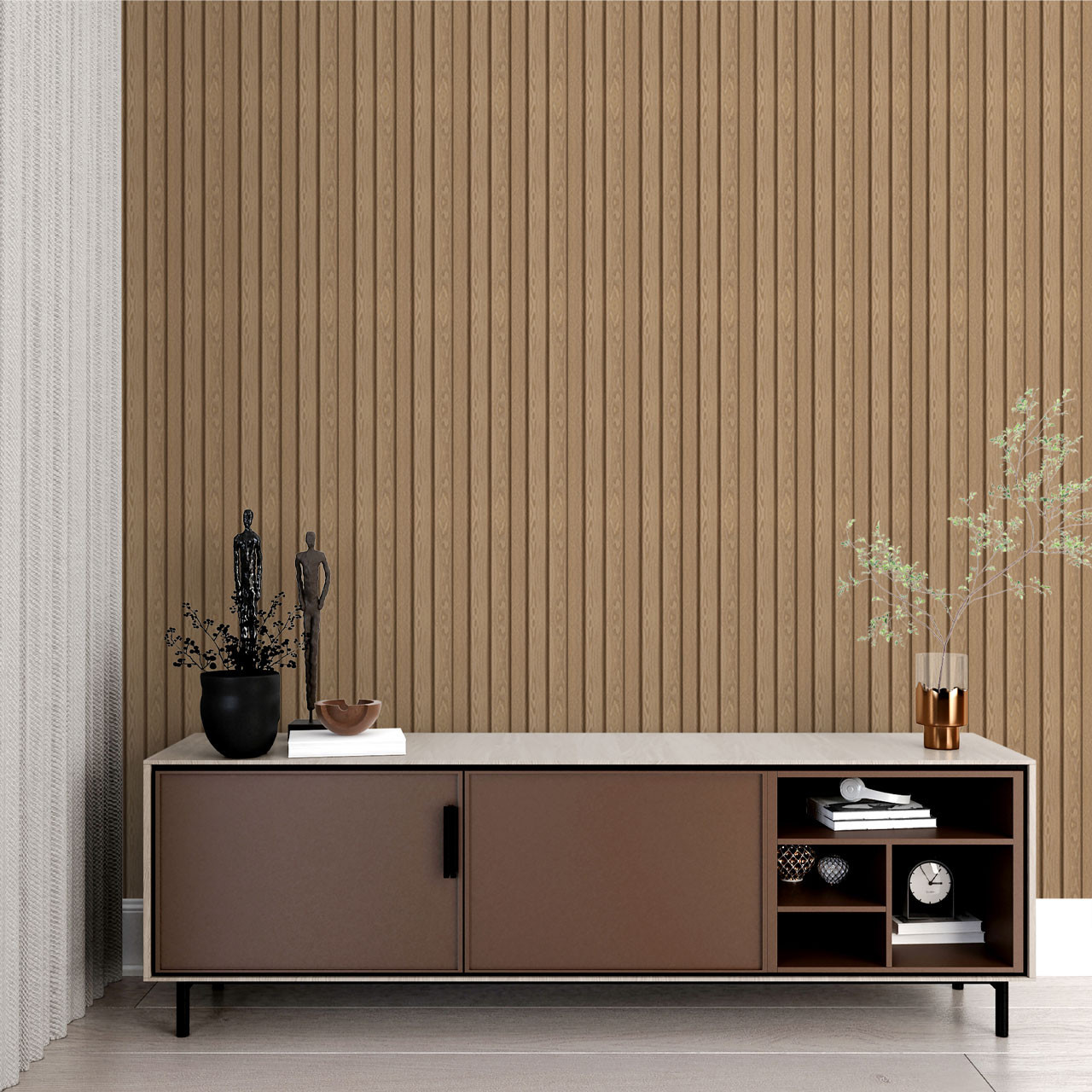Large Slats Polystyrene Slat Wall Panels - 112 x 9 1/2" | DCT