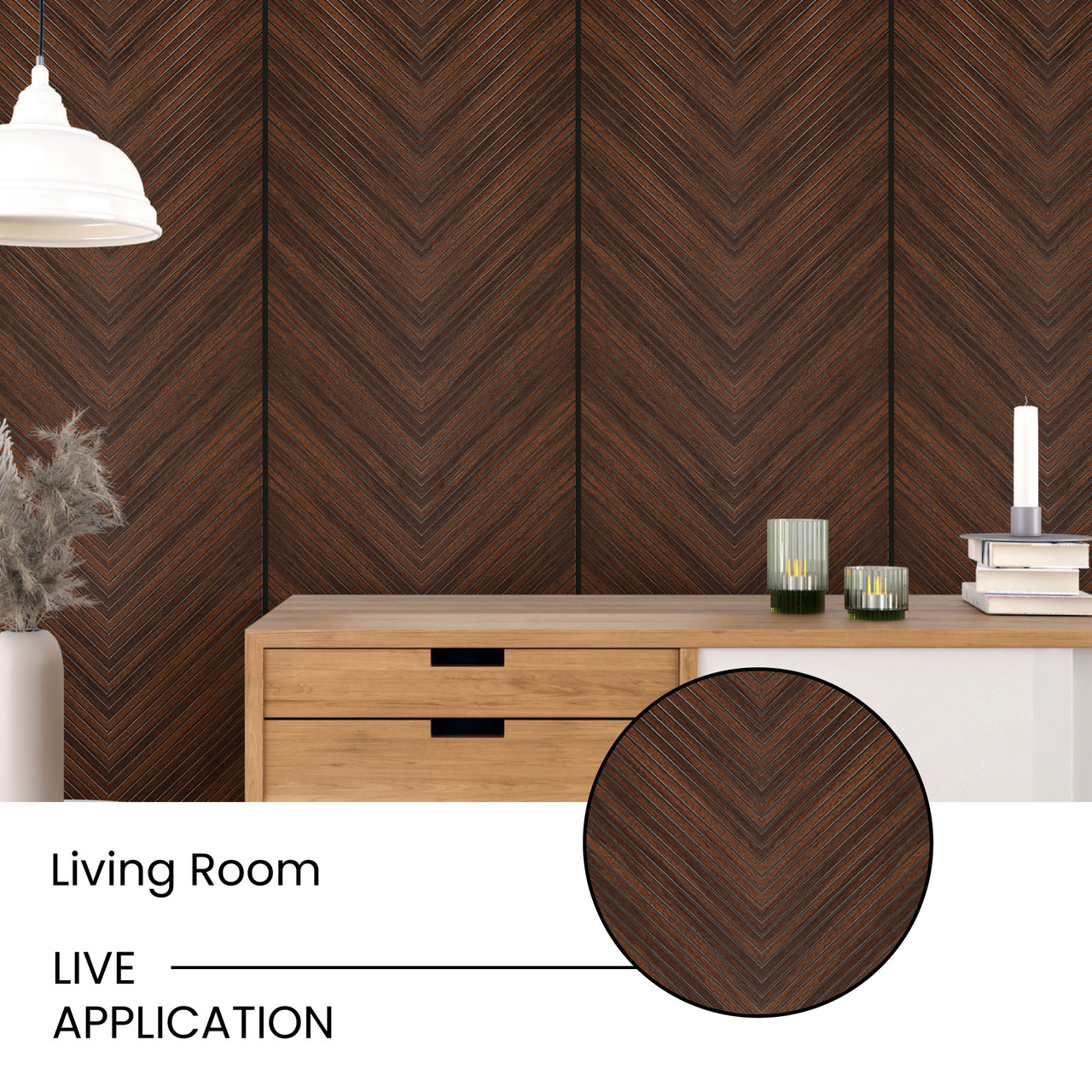 Fan Leaf Polystyrene Wood Slat Wall Panels 112x12" | DCT