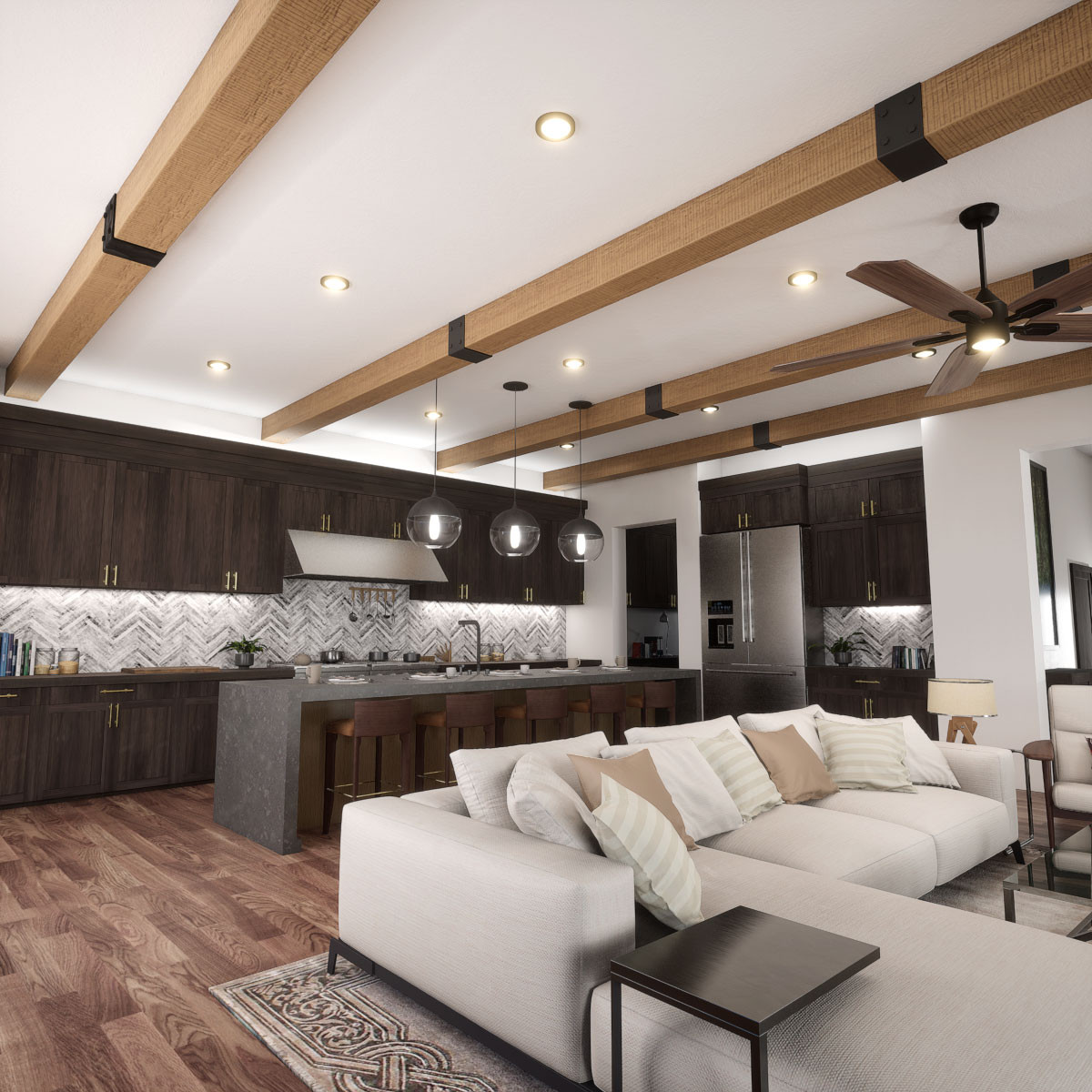 Heritage Faux Wood Ceiling Beams - 3-Sided & 8 ft. Length