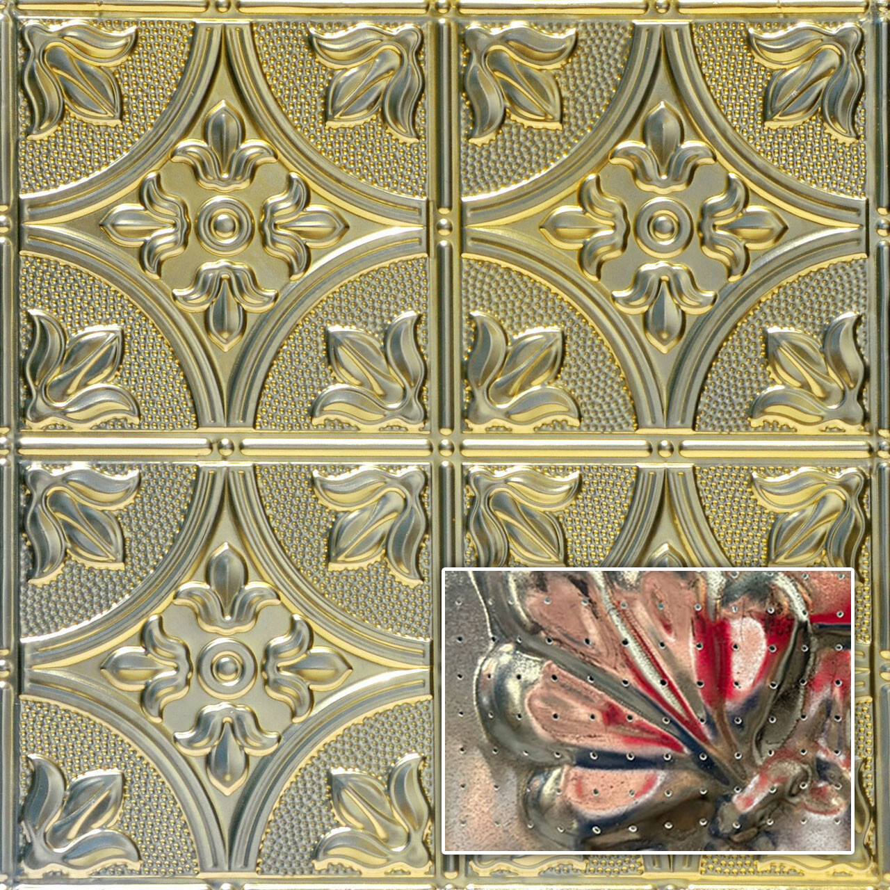 Tiptoe 2 ft x 2 ft Shanko - Acoustical Perforated Tin Ceiling Tiles ...