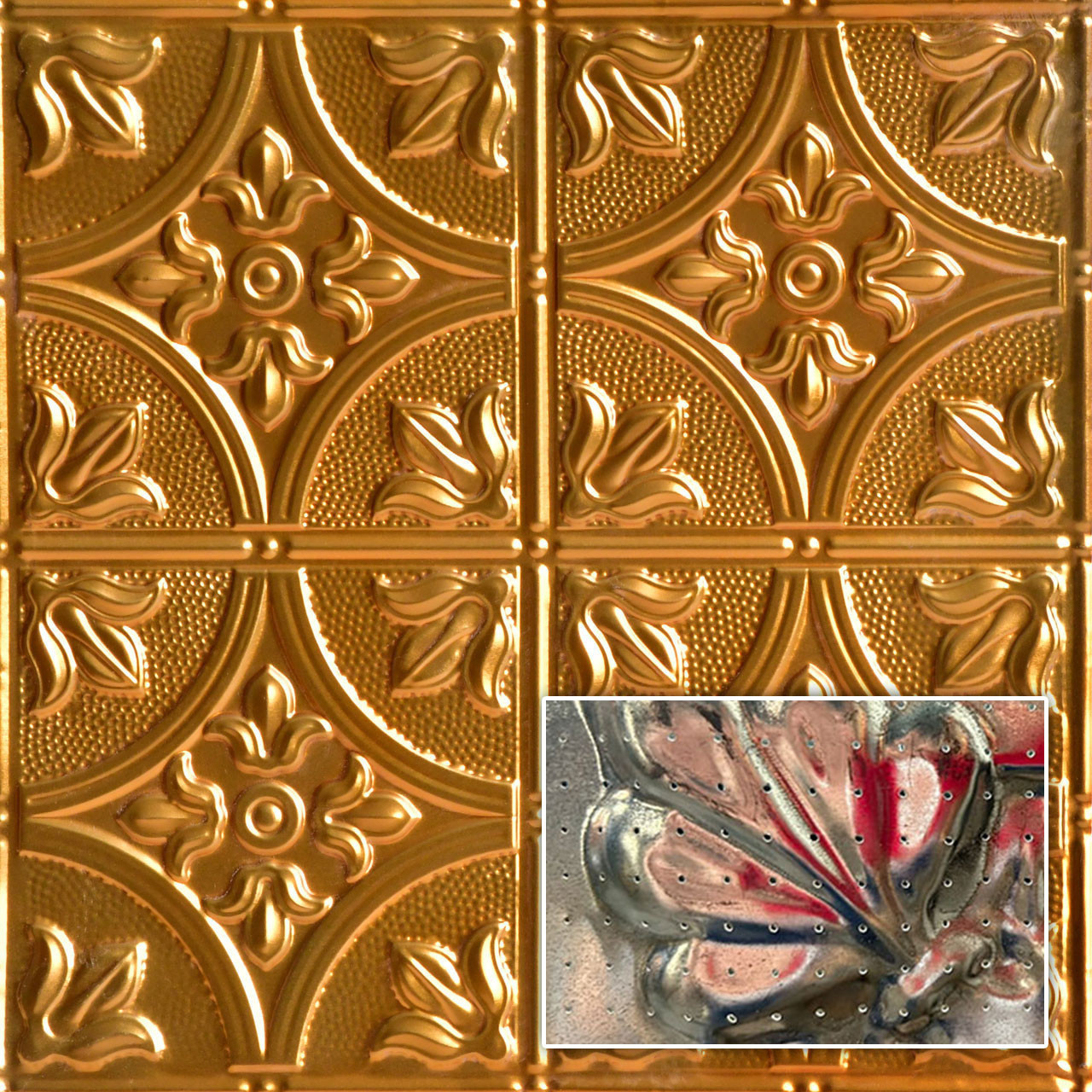 Tiptoe 2 ft x 2 ft Shanko - Acoustical Perforated Tin Ceiling Tiles ...