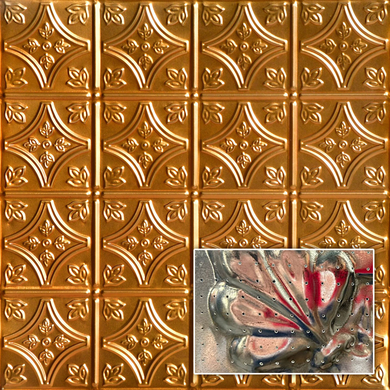 Tiny Tiptoe 2 ft x 2 ft Shanko - Acoustical Perforated Tin Ceiling ...