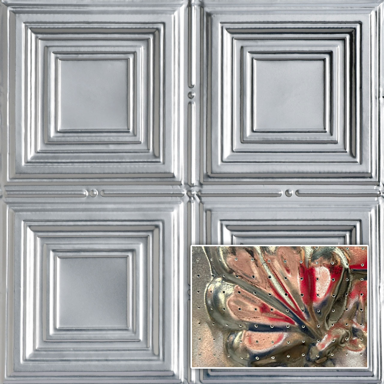 Cubism 2 ft x 2 ft Shanko - Acoustical Perforated Tin Ceiling Tiles ...