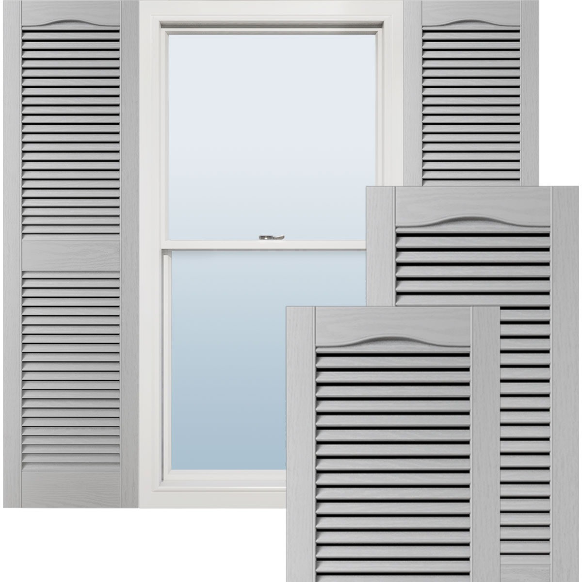 Lifetime Vinyl, Open Louver Window Shutters, w/Installation Shutter-Lok ...