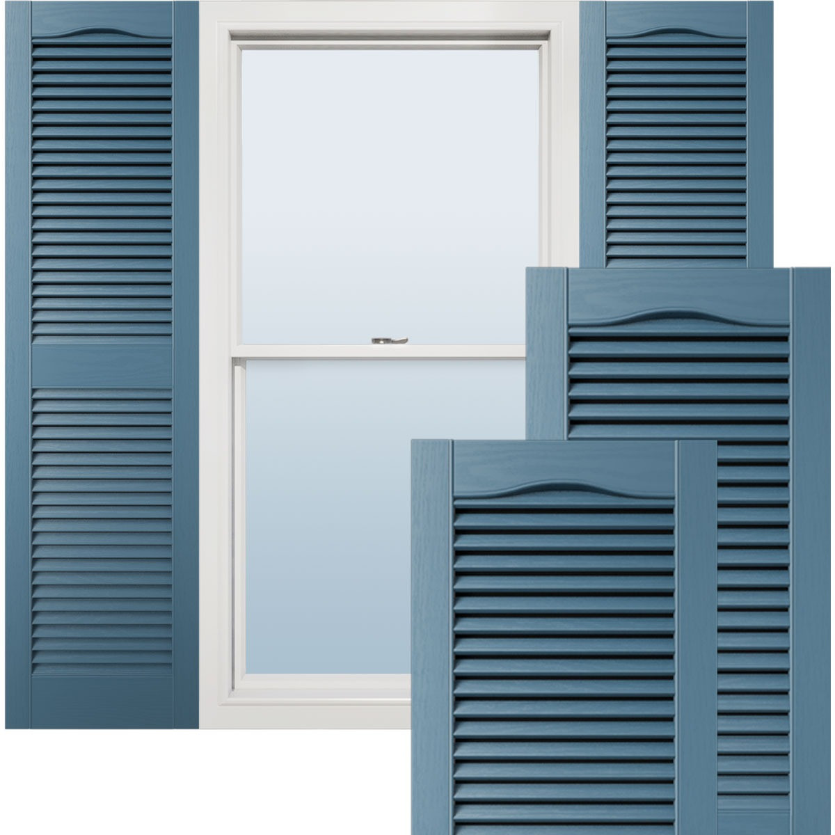 Lifetime Vinyl, Open Louver Window Shutters, w/Installation Shutter-Lok ...