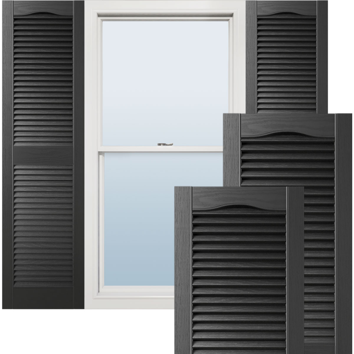 Lifetime Vinyl, Open Louver Shutters, w/Shutter-Loks (Per Pair)