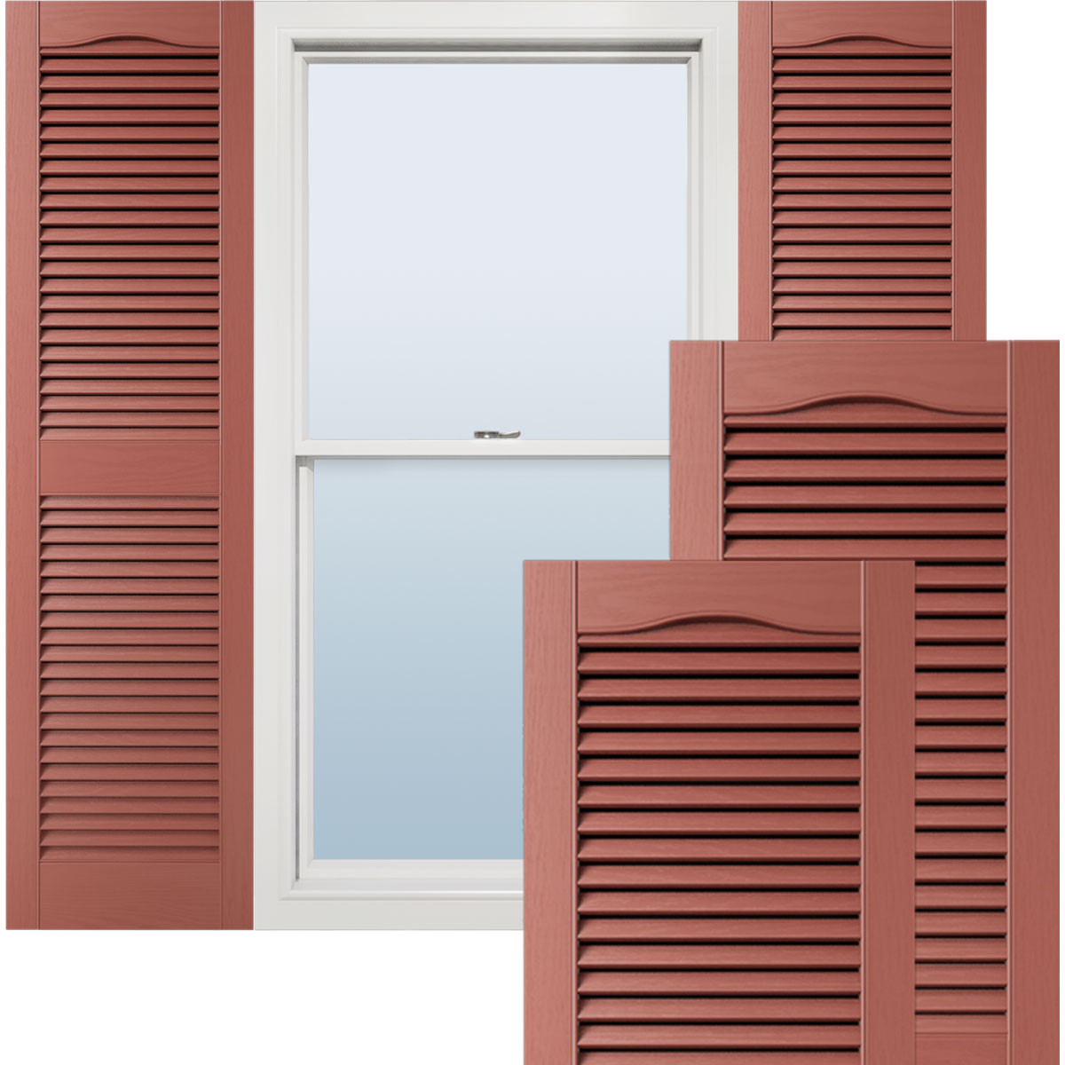 Lifetime Vinyl, Open Louver Shutters, w/Shutter-Loks (Per Pair)