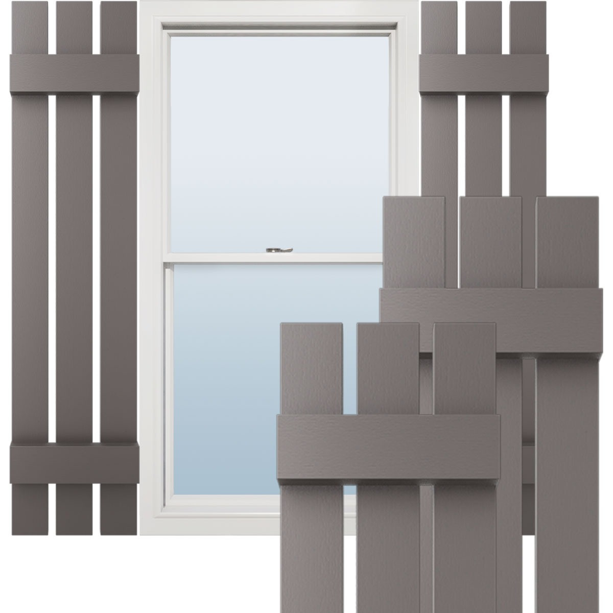 Lifetime Vinyl, Board-n-Batten Shutters, w/Installation Shutter-Lok's ...