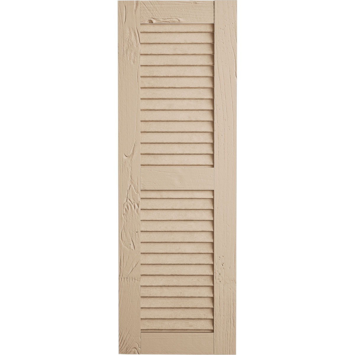 Timberthane Faux Wood Shutters Equal Louver, Primed Tan, Sold As Pair