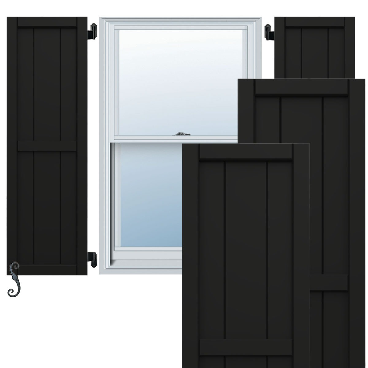 EnduraCore Composite Board Framed Board-n-Batten Shutters (Per Pair)