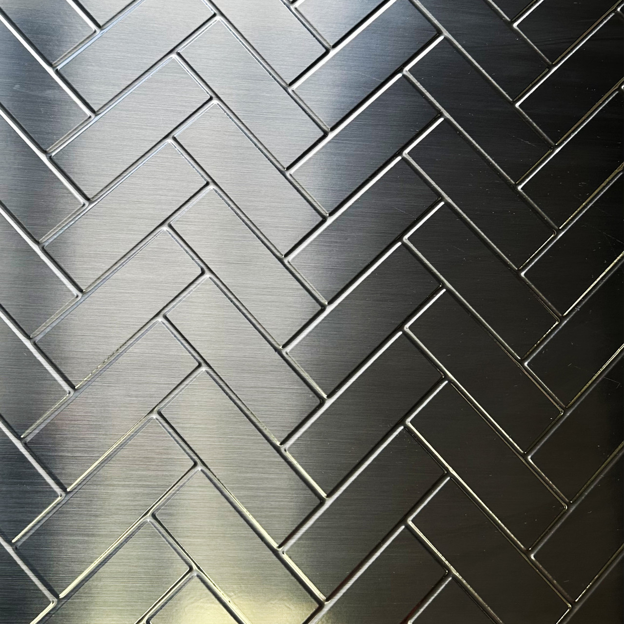 Herringbone MirroFlex 2x8 Glue Up PVC Backsplash - (Pack of 2) / 32 sqft