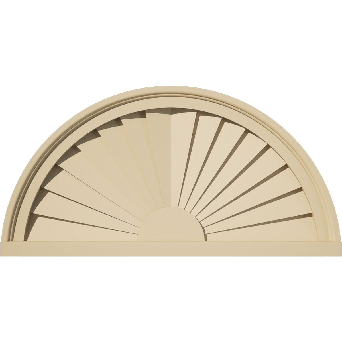 Half Round Smooth Signature Urethane Pediment, Primed Tan