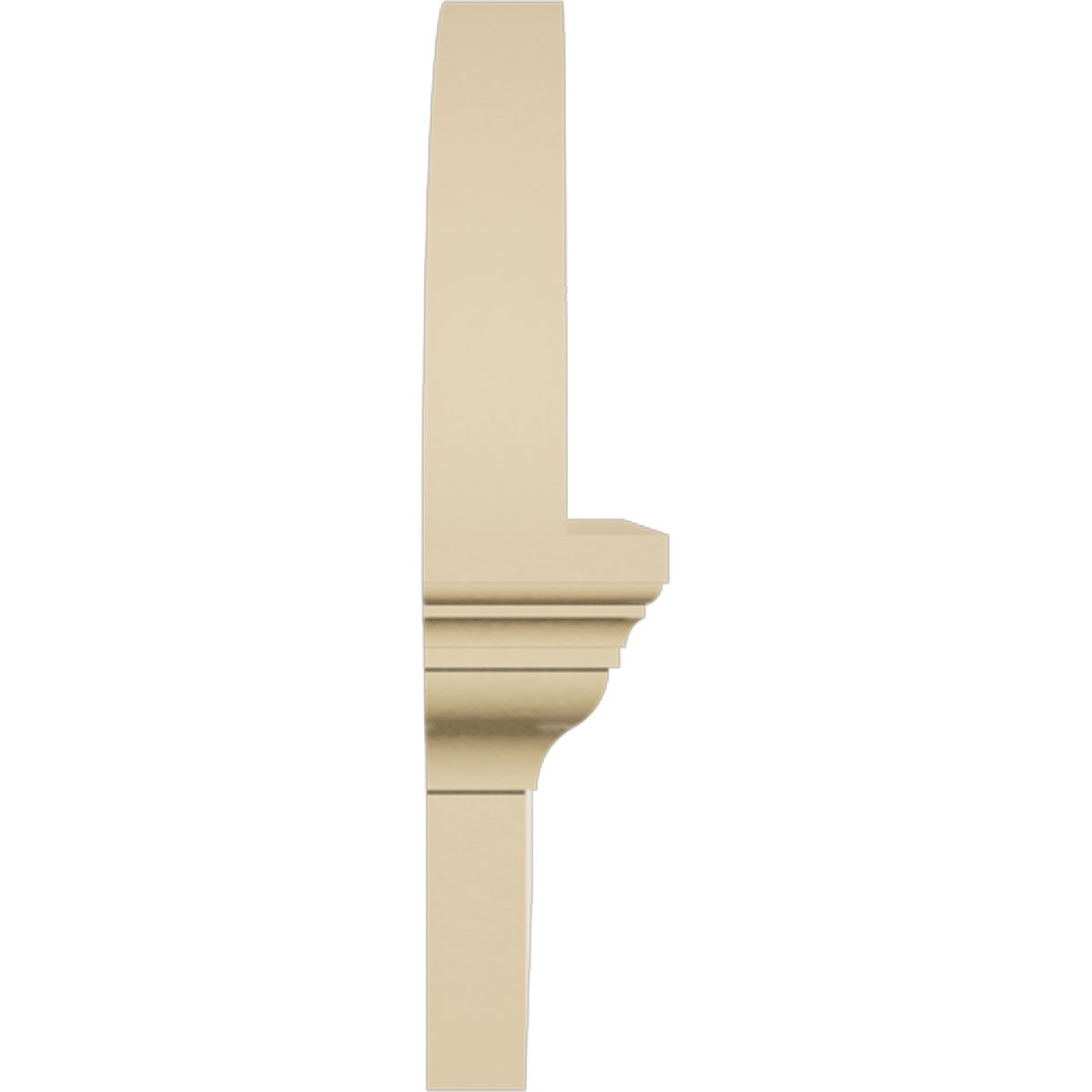 Elliptical Smooth Signature Urethane Combination Pediment, Primed Tan